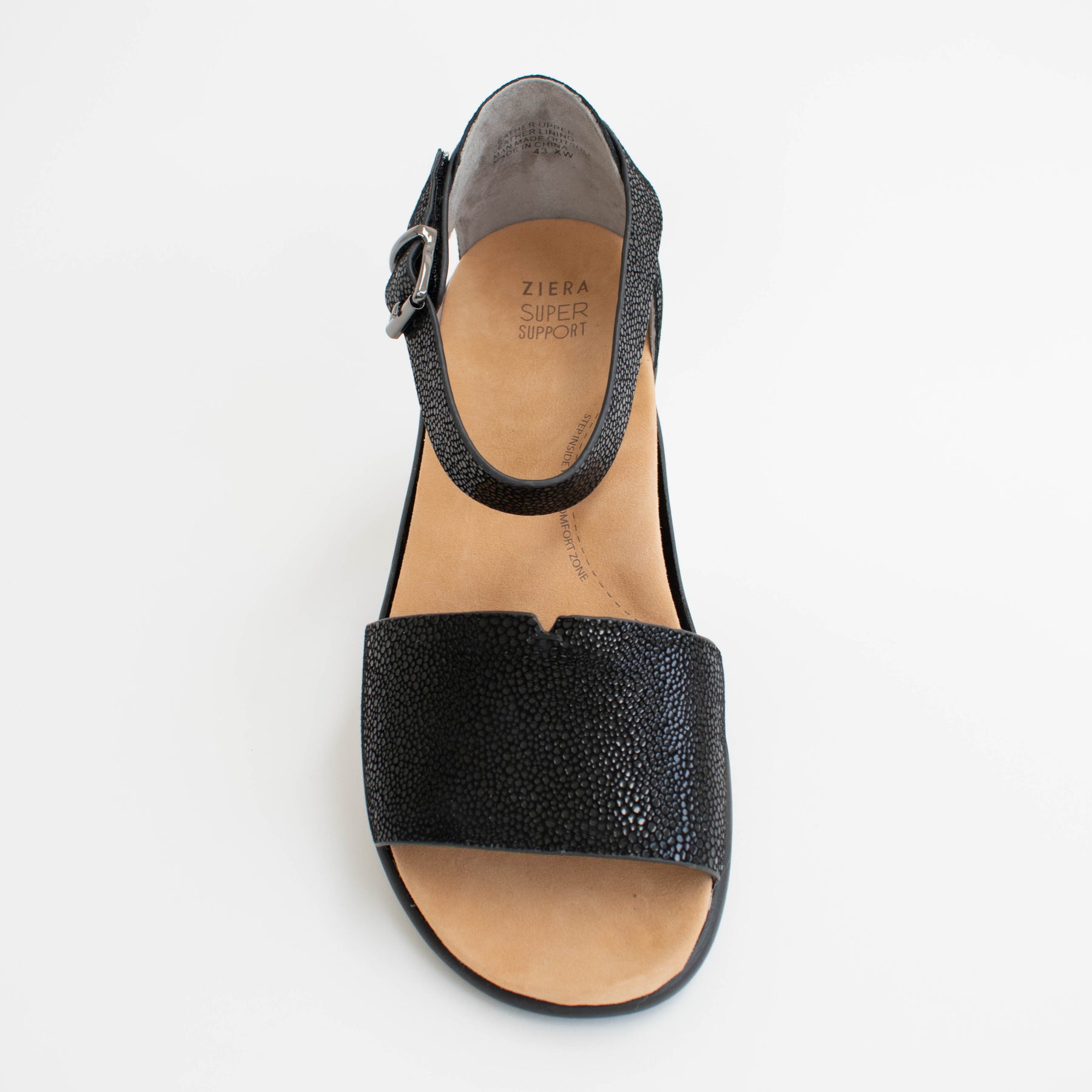 Ziera Beverly XW Black Speckle Sandal | Womens Big EU Size 42 43 44 45 ...