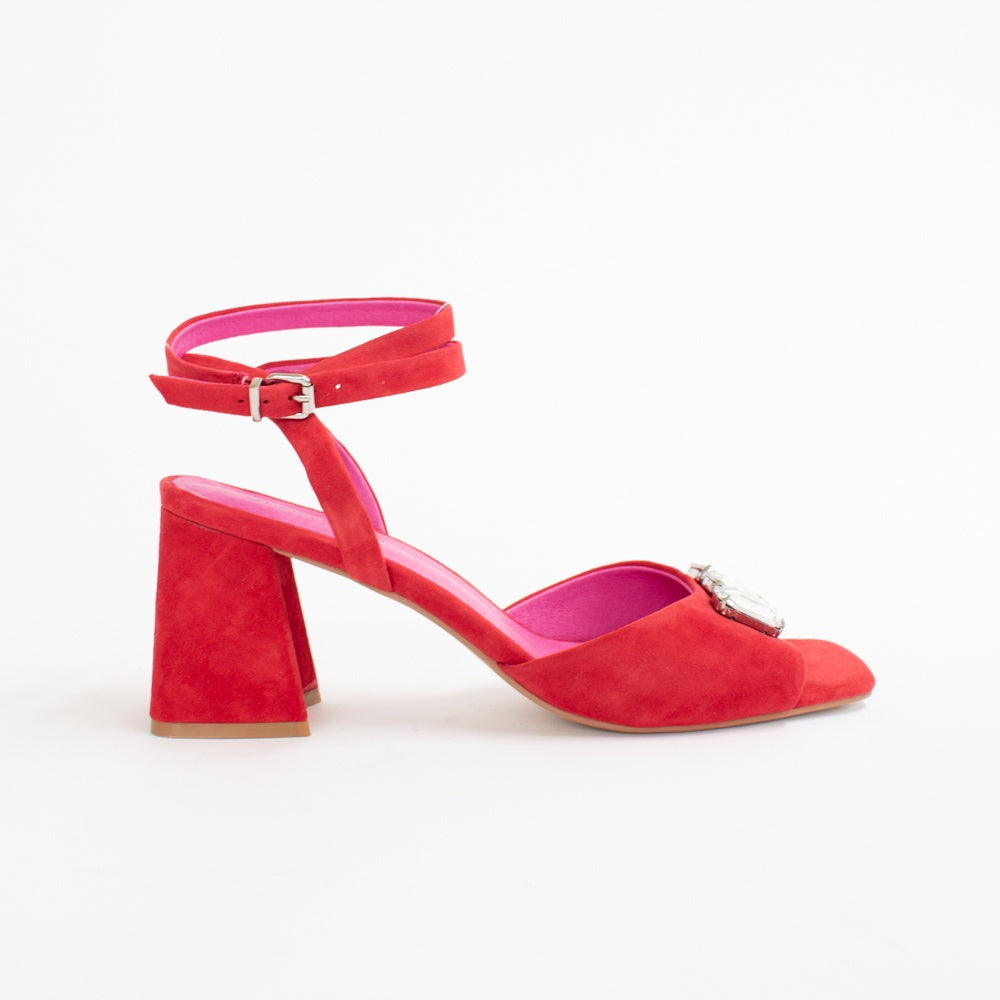 Tamara London Bonnie Red Suede Sandals | Women Big EU Size 42 43 44 45 ...