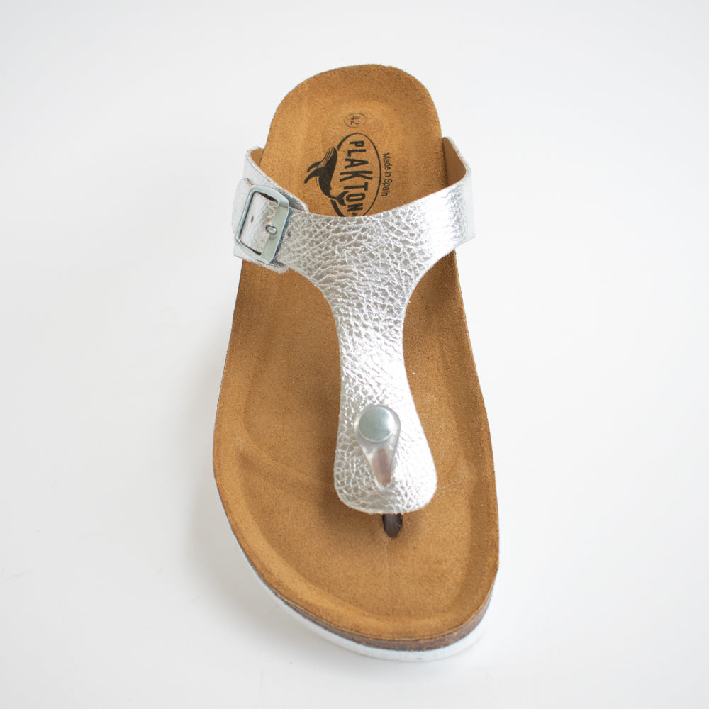 Plakton Gabriel Silver Sandals | Womens Big EU Sizes 42 43 44 45 46 ...
