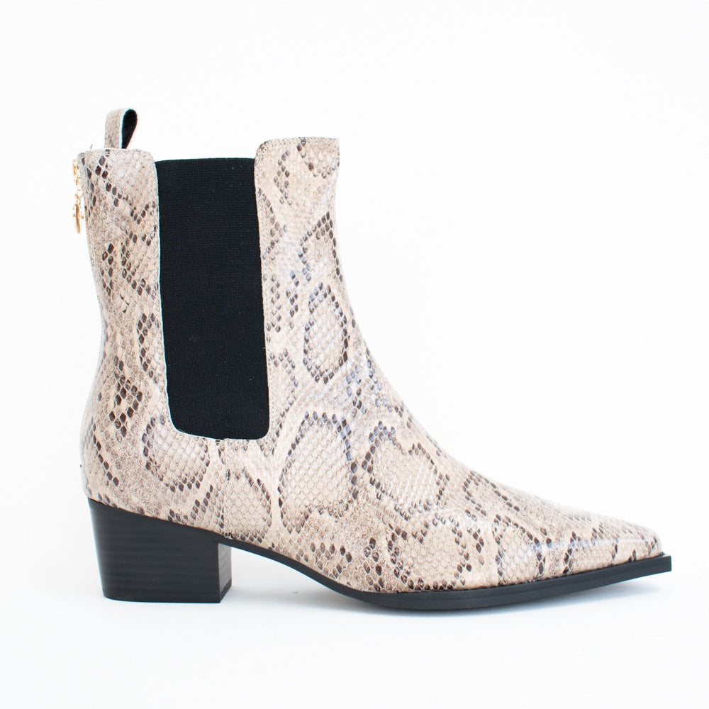 Minx Hawk Beige Cobra Ankle Boots | Womens Big EU Sizes 43 44 45 ...