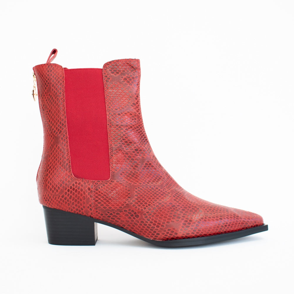 Minx Hawk Red Cobra Ankle Boots | Womens Big EU Sizes 43 44 45 – Willow ...