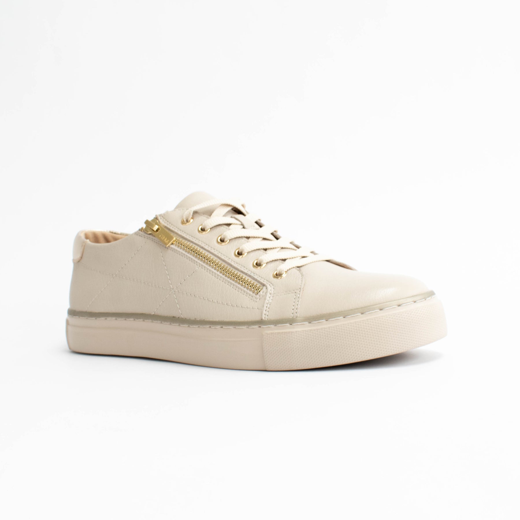 Ziera Pryor Almond Pale Gold Sneakers | Womens Big EU Sizes 42 43 44 ...
